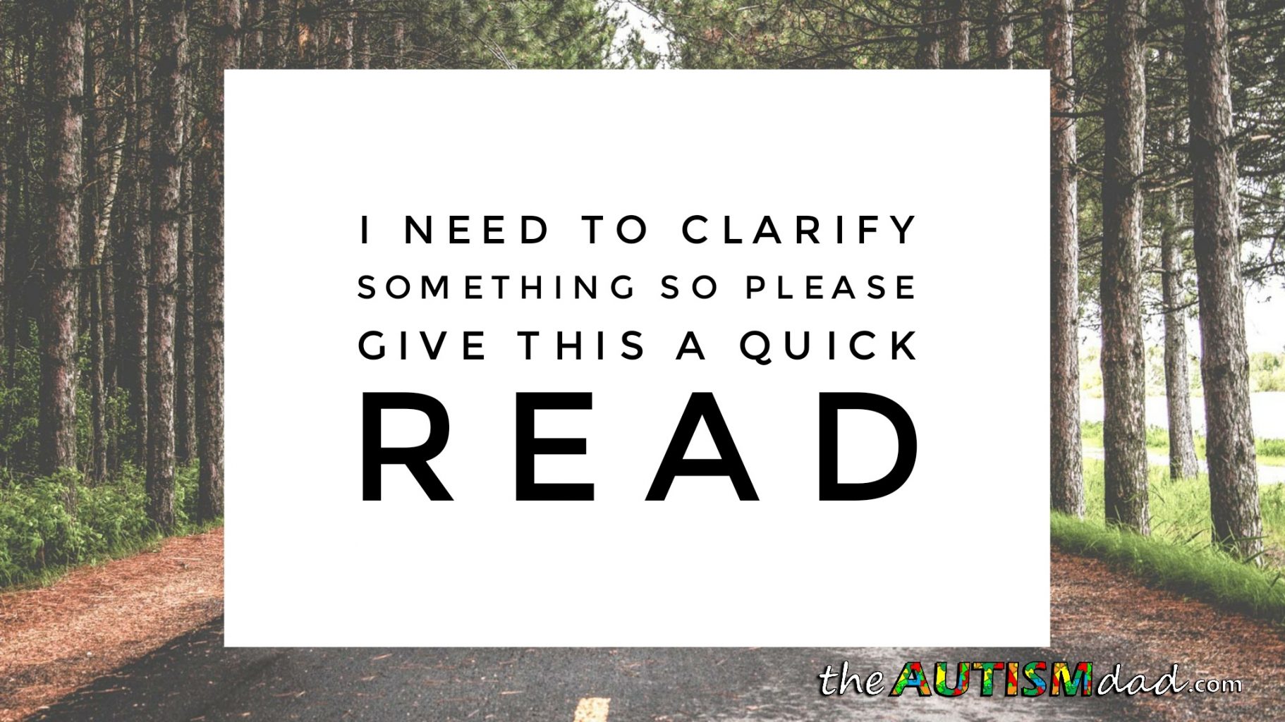 I need to clarify something so please give this a quick read - The ...